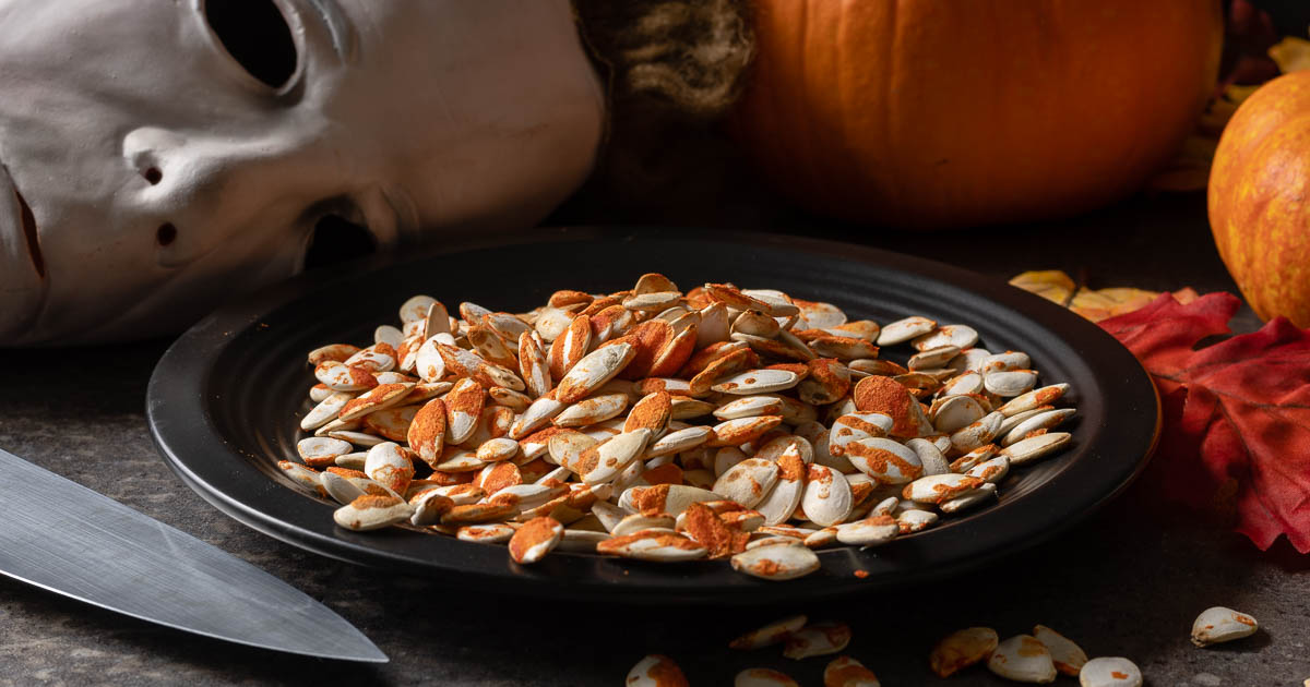 Blood Spattered Pumpkin Seeds: A Halloween Inspired Recipe